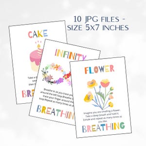 10 Breathing Cards Coping Skills Calm Down Corner Grounding Technique ...
