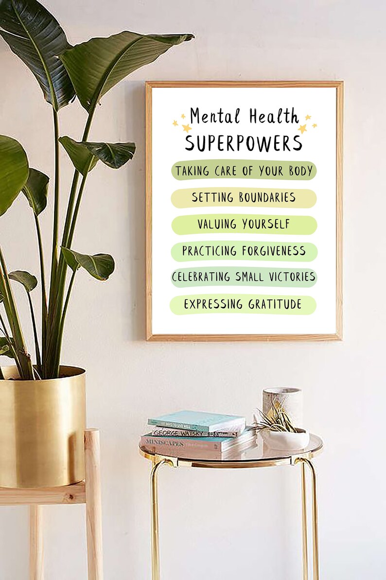 Mental Health Superpowers Postertherapy Office Decorwell | Etsy