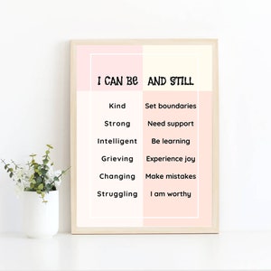 Growth Mindset Digital Poster Positive Self Talk Print Therapist Office ...