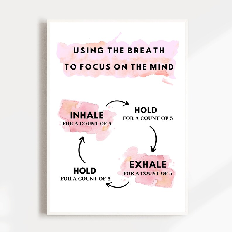 Breathing Grounding Exercise Printable Mindfulness Practice | Etsy
