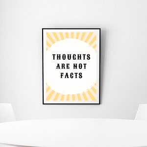 Thoughts Are Not Facts Digital Poster,counselor Office Decor,typography ...