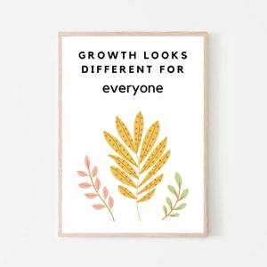 Growth Looks Different Poster Growth Mindset,therapy Office Decor ...
