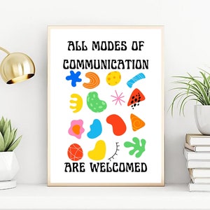 All Modes of Communication Are Welcomed Poster,speech Therapy Office ...