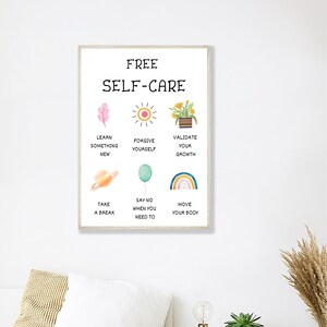 Self Care Digital Poster, Self Love Print, Mental Health Art, Well ...