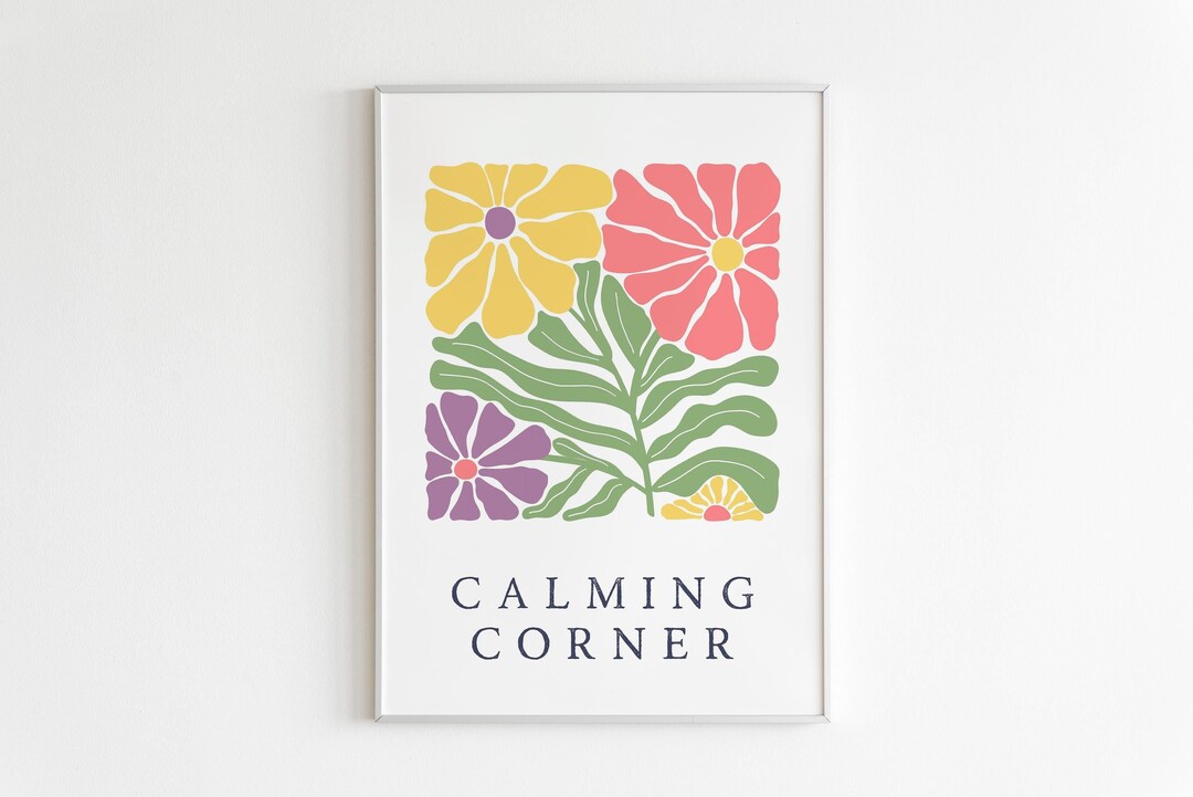 Calming Corner Poster Flower Market Counseling Office Decor Floral ...