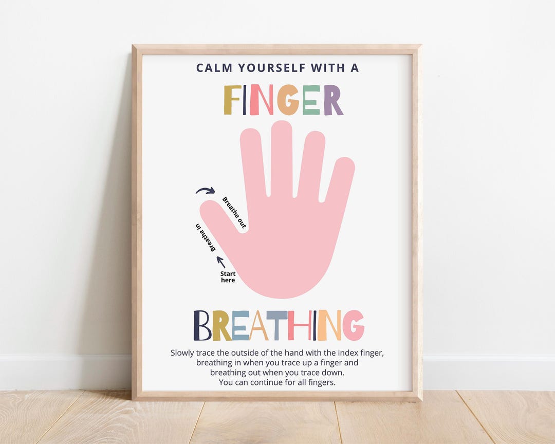 Finger Breathing Exercise Print: Calming Tool, Mindfulness (digital ...