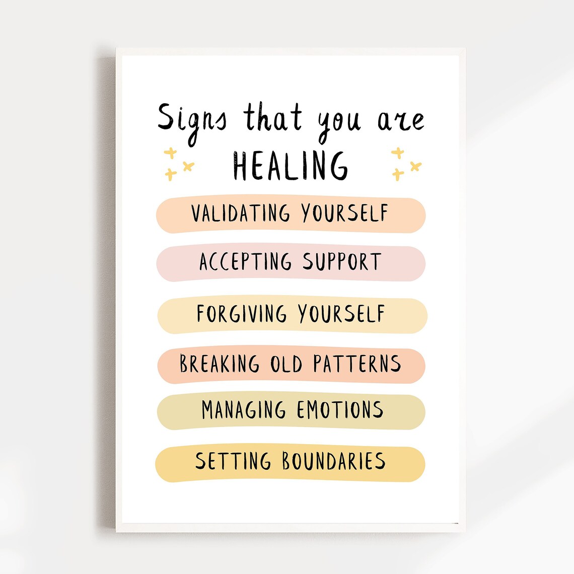 Signs You Are Healing Print Therapy Office Decorhealing is - Etsy