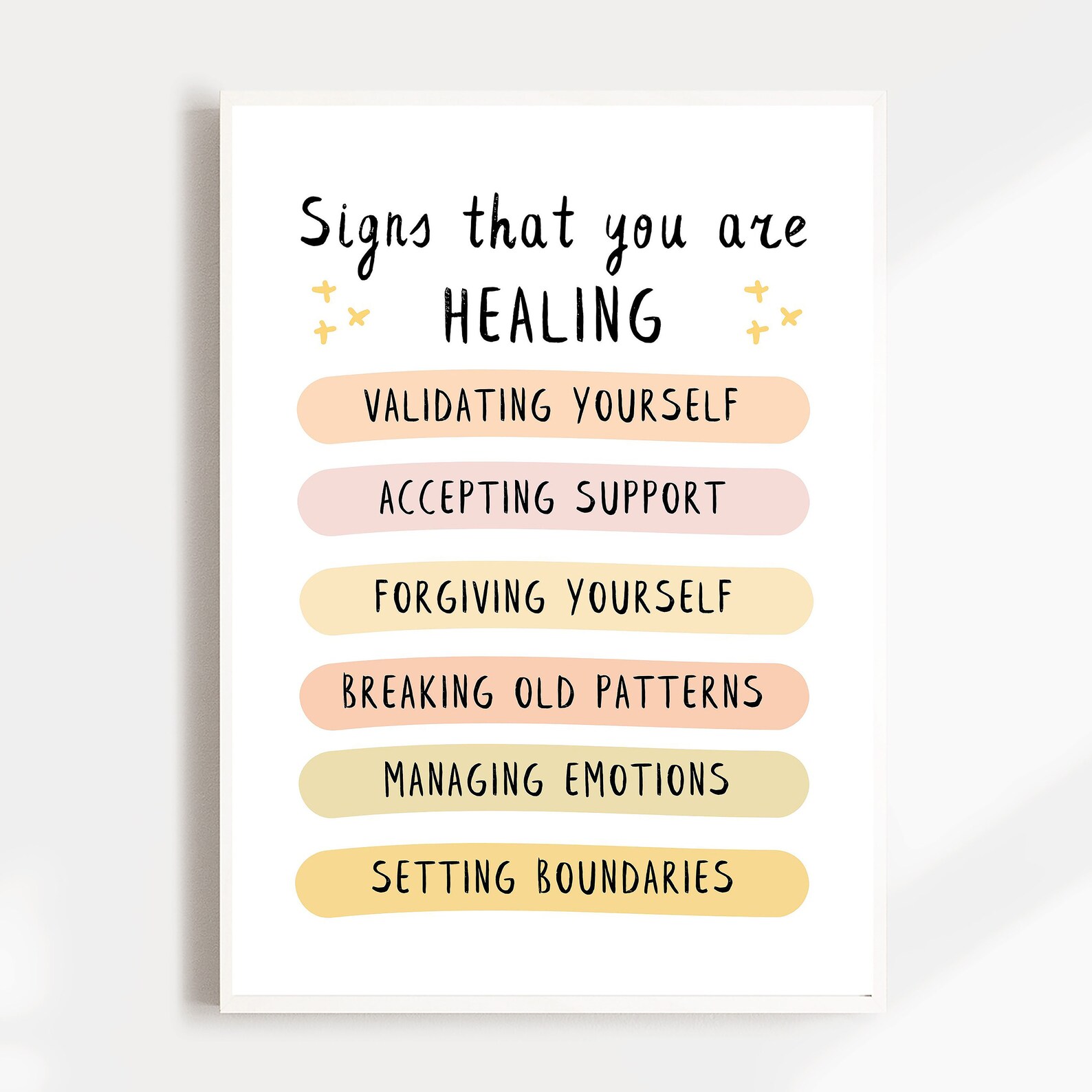 Signs You Are Healing Print Therapy Office Decorhealing is - Etsy