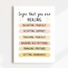Signs You Are Healing Print Therapy Office Decorhealing is - Etsy