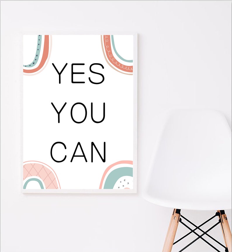 Yes You Can Poster Motivational Office Printmental Health - Etsy