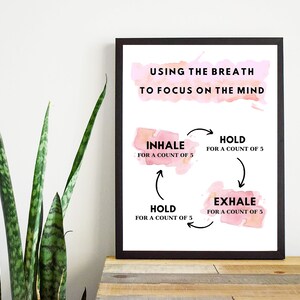 Breathing Grounding Exercise Printable, Mindfulness Practice Poster ...
