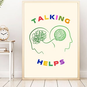 Talking Helps Poster,therapy Office Decor,counsellor Office Art,mental ...