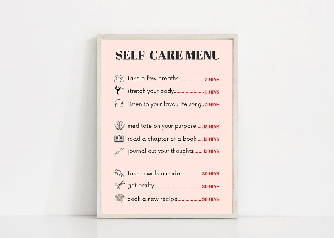 Self Care Digital Posterself Love Printmental Health Therapy - Etsy