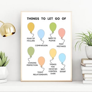 Things to Let Go of Poster Therapy Office Decor School Counselor Sign ...