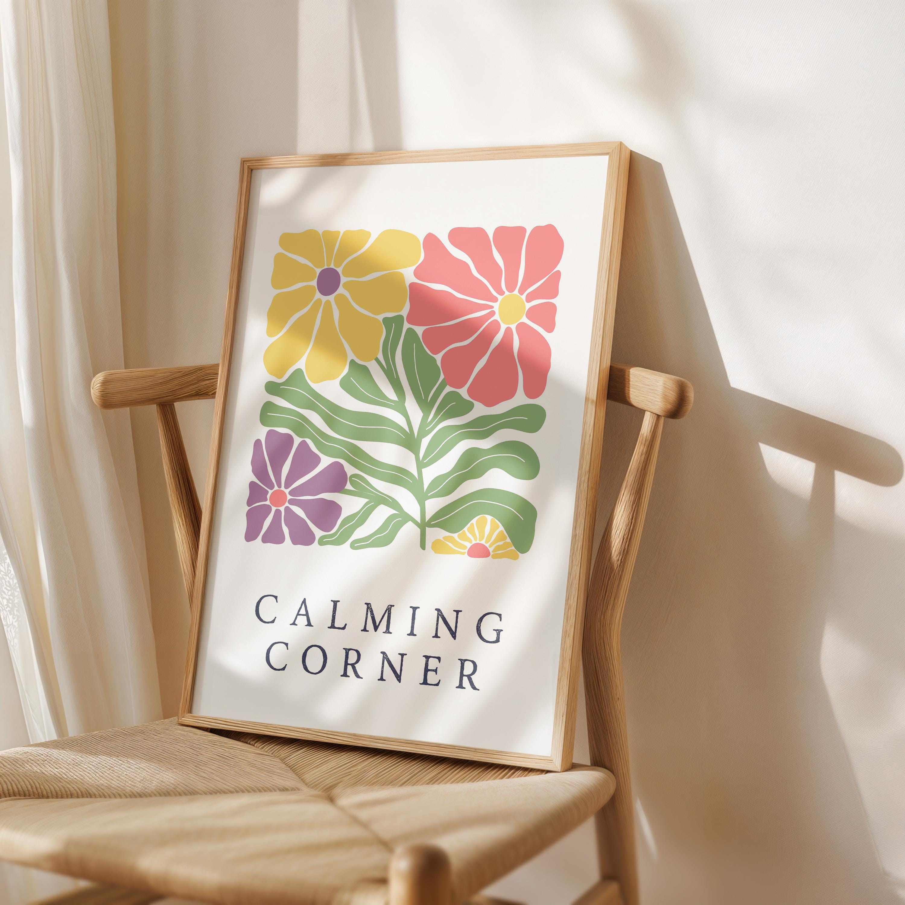 Calming Corner Poster Flower Market Counseling Office Decor Floral ...