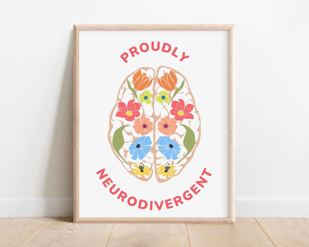 Proudly Neurodivergent ADHD Poster,neurodiversity Art Print Inclusive ...