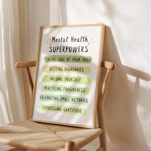 Mental Health Superpowers Poster: Therapy Office Decor (digital ...