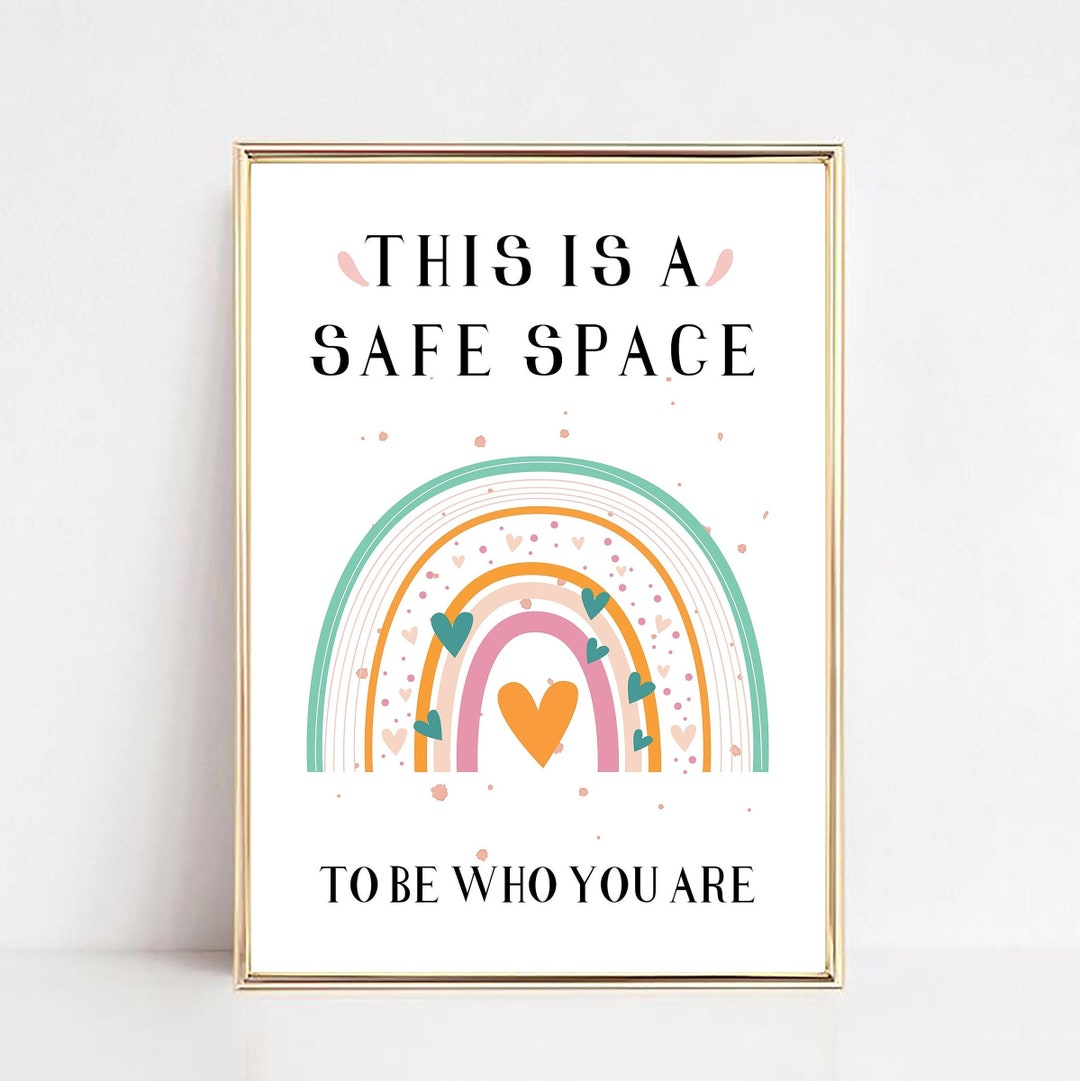 This is a Safe Space Desk Poster,therapist Gift Mental Health Counselor ...