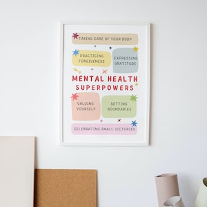Mental Health Superpowers Poster: Counselor Office Decor (digital ...