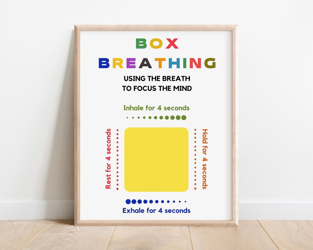 Box Breathing Print: Mindfulness Exercise Poster (digital Download) - Etsy