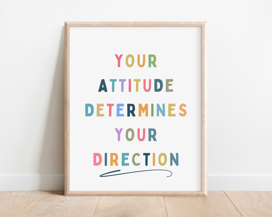 Your Attitude Determines Your Direction Print Therapy Office Room Decor ...