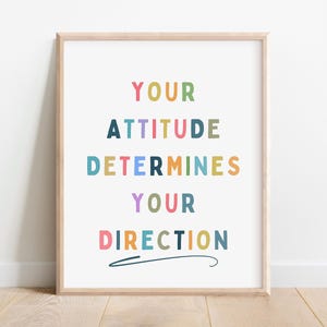 Your Attitude Determines Your Direction Print Therapy Office Room Decor ...