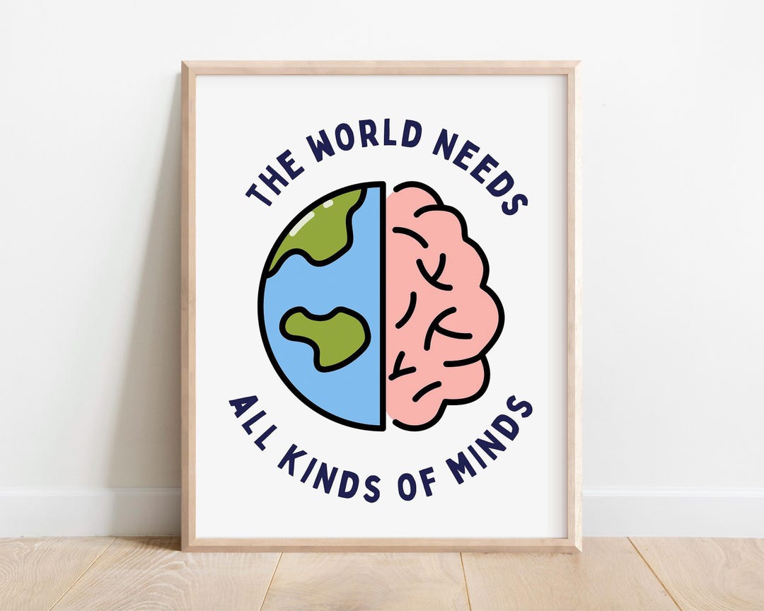 All Kinds of Minds Neurodiversity ADHD Acceptance Print Autism Skills ...