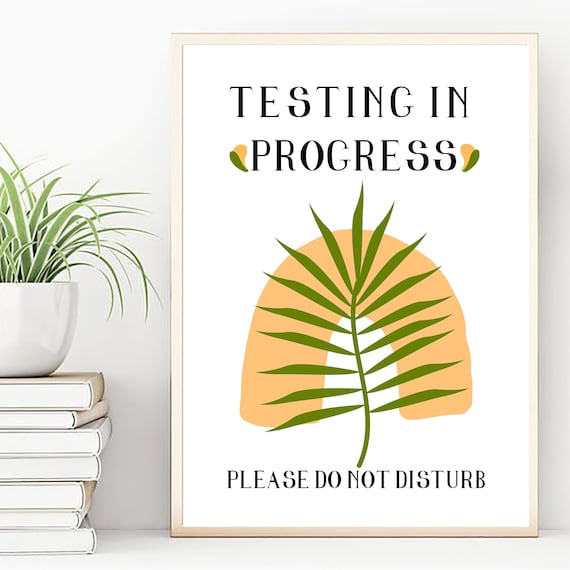 Test in Progress Sign Do Not Disturb Poster Classroom Print - Etsy