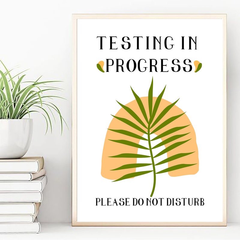 Testing in Progress Sign - Etsy