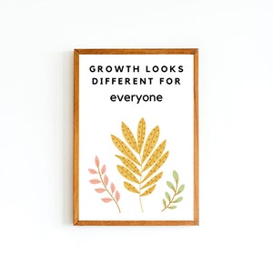 Growth Looks Different Poster Growth Mindset,therapy Office Decor ...