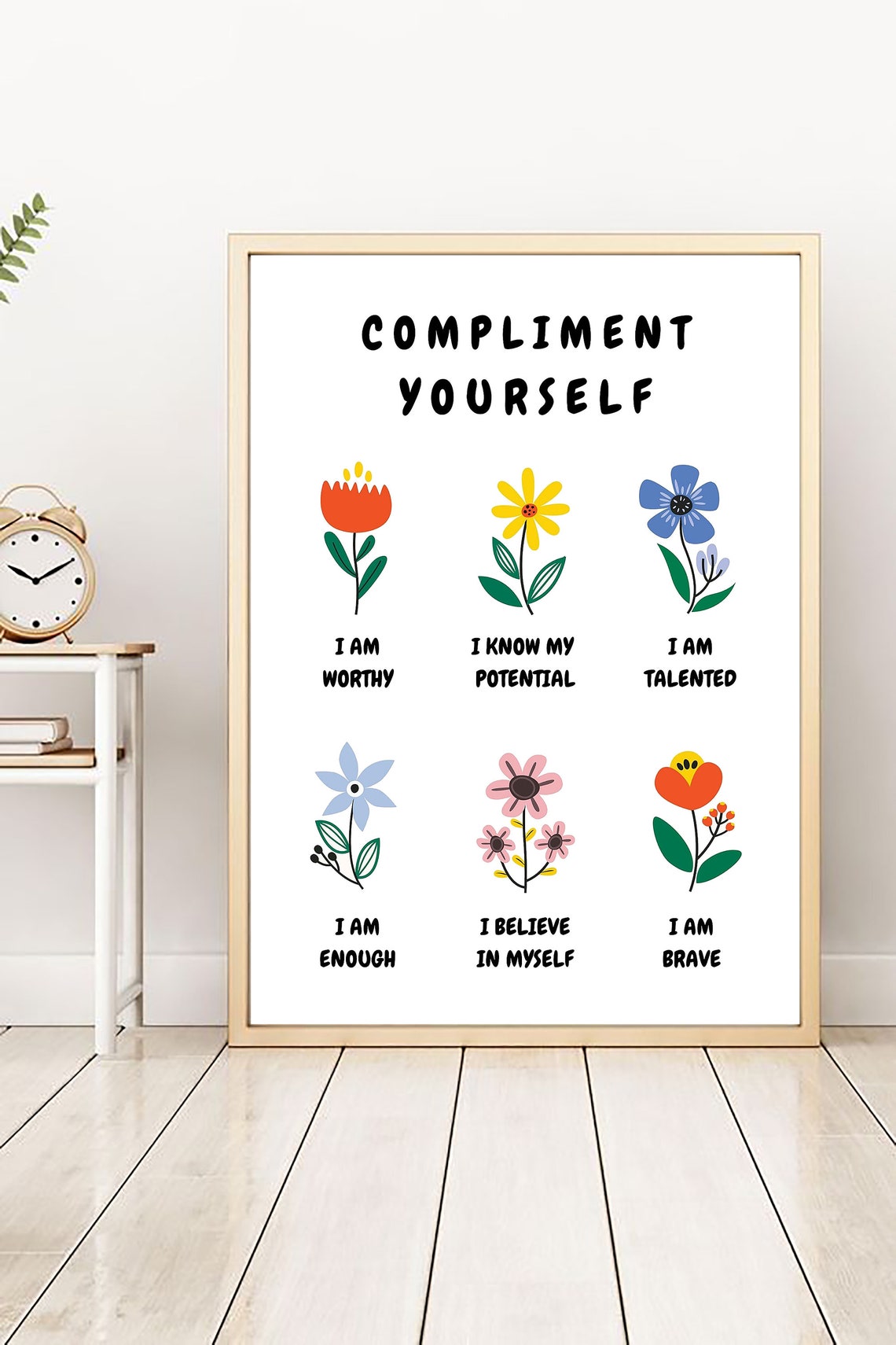 Daily Positive Affirmations Digital Posterself-talk - Etsy