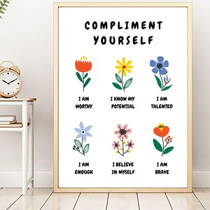 Daily Positive Affirmations Digital Poster,self-talk Print,mental ...