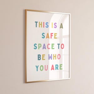 Safe Space Poster,calming Corner Print,mental Health Art,social Worker ...