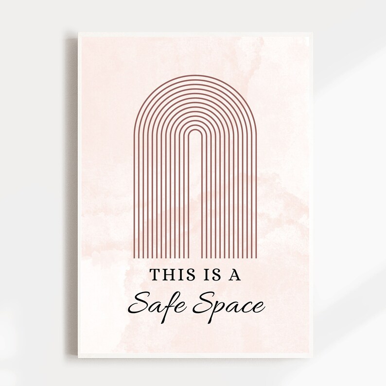 Safe Space Postertherapy Office Decorroom Therapist Art - Etsy