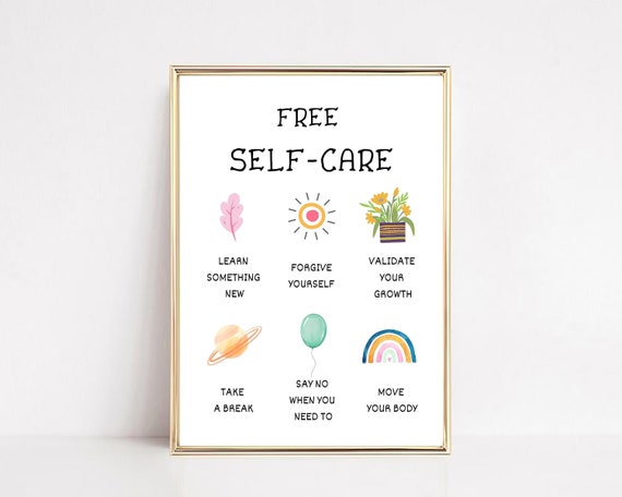 Self Care Digital Poster Self Love Print Mental Health Art - Etsy