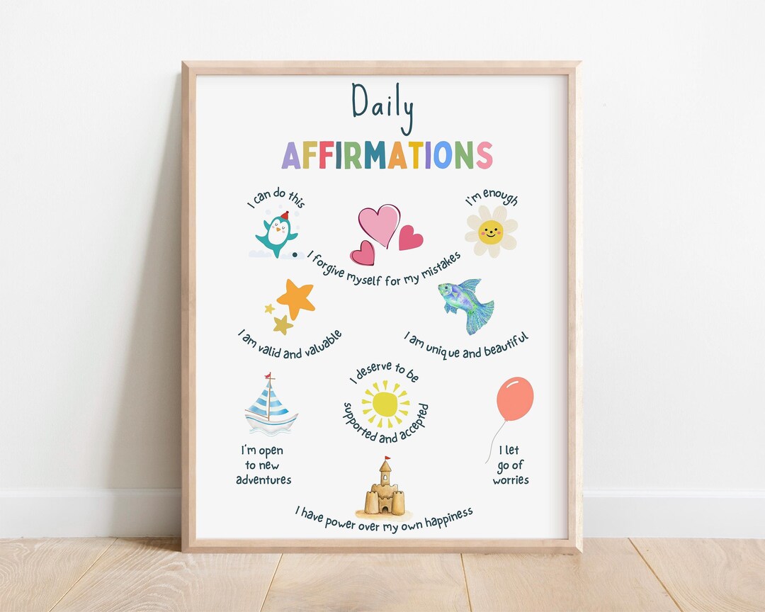 Positive Affirmation Poster Quote Therapy Office Decor Self Love Mental ...