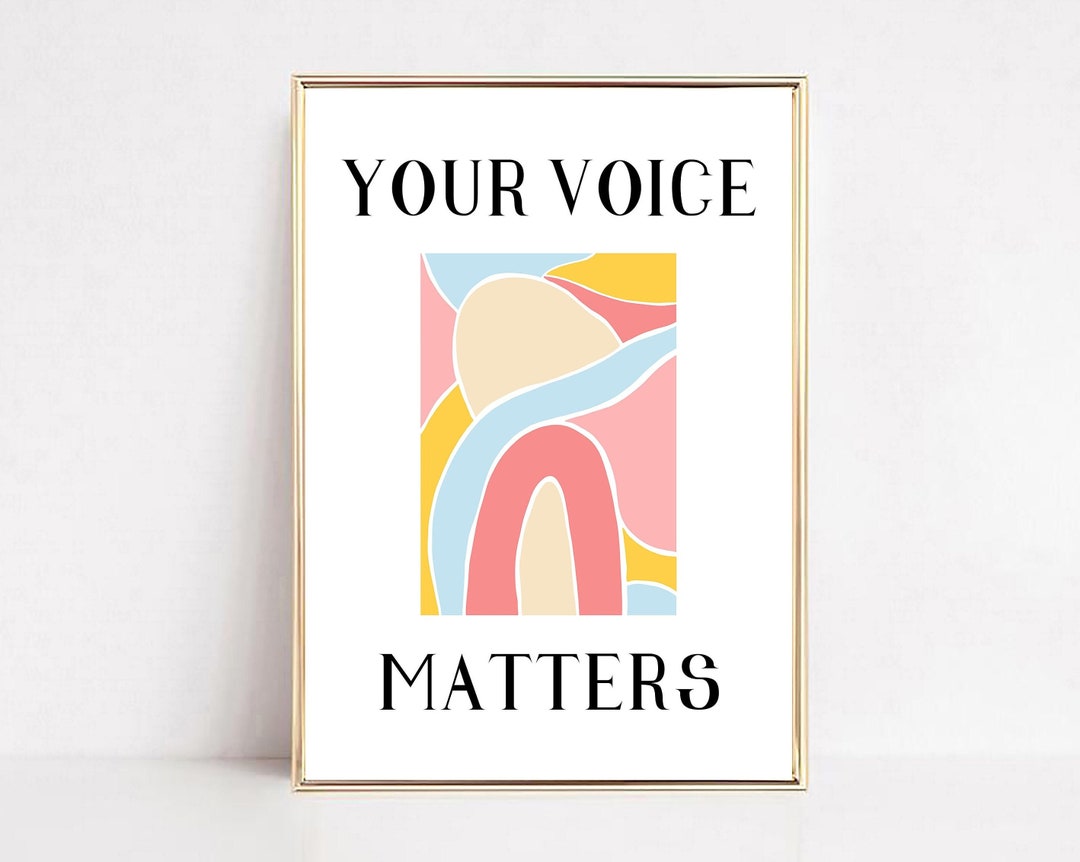 Your Voice Matters Digital Poster,therapy Office Decor,talking Helps ...