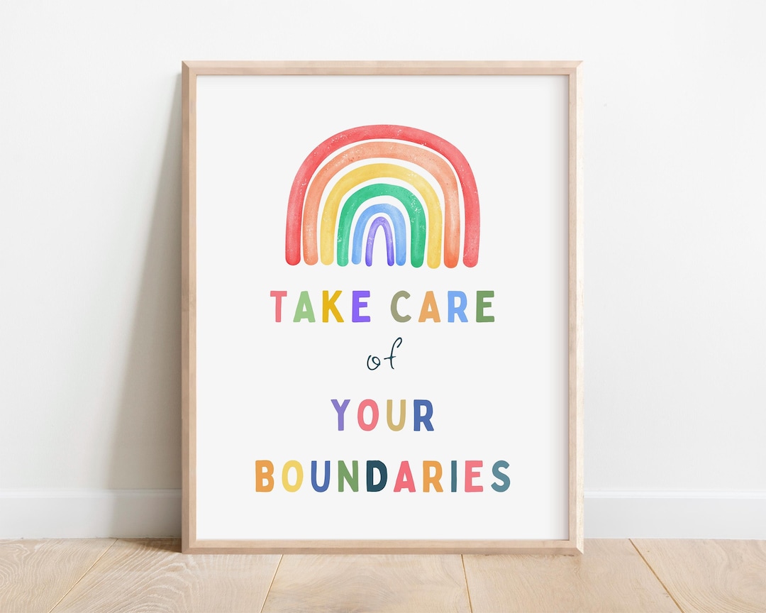 Boundaries Poster Self Care,respect Esteem Print Mental Health Art Tool ...