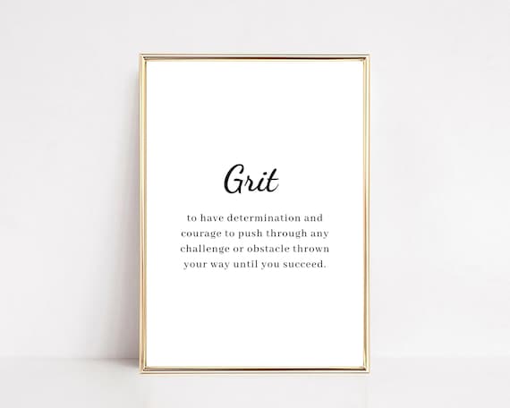 Grit Definition Digital Print Inspirational Quote Poster - Etsy