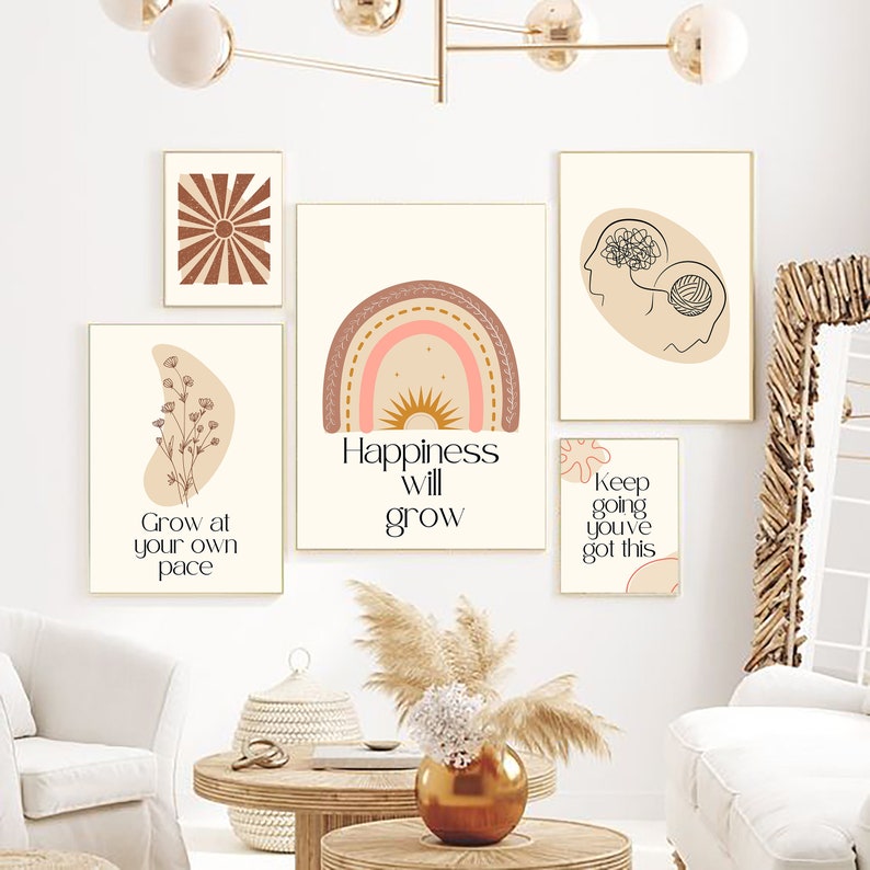 Boho Therapy Office Decor Postersset of 11 Counseling - Etsy