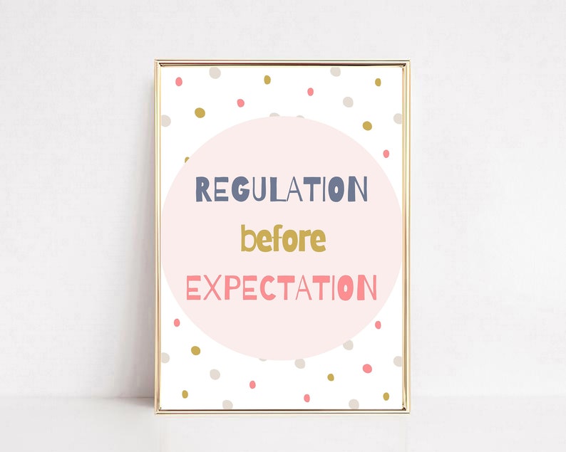 Regulation Before Expectation Poster Neurodiversity ADHD Therapy Office ...