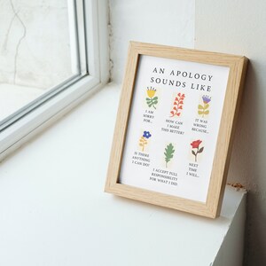 Apology Sounds Like Floral Calming Down Poster Therapist Gift Counselor ...