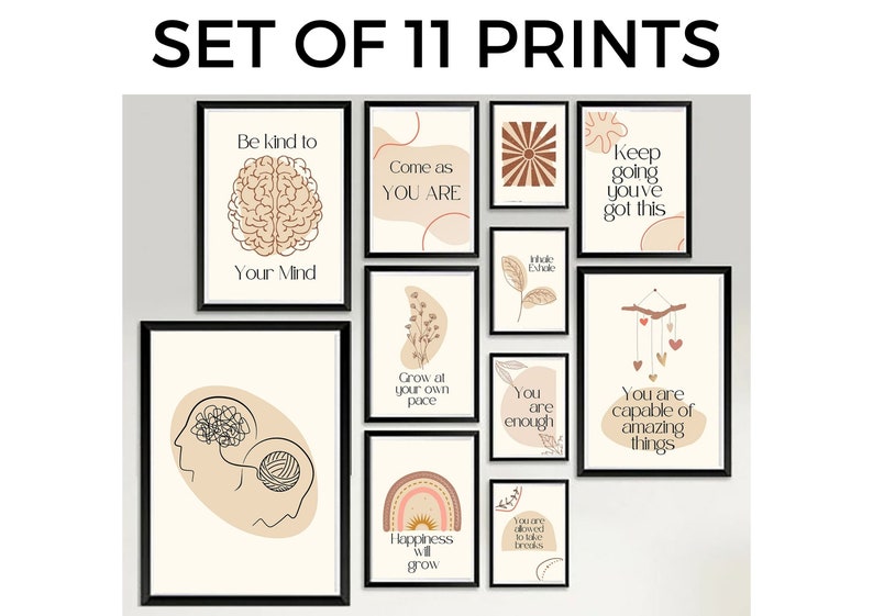 Boho Therapy Office Decor Postersset of 11 Counseling - Etsy