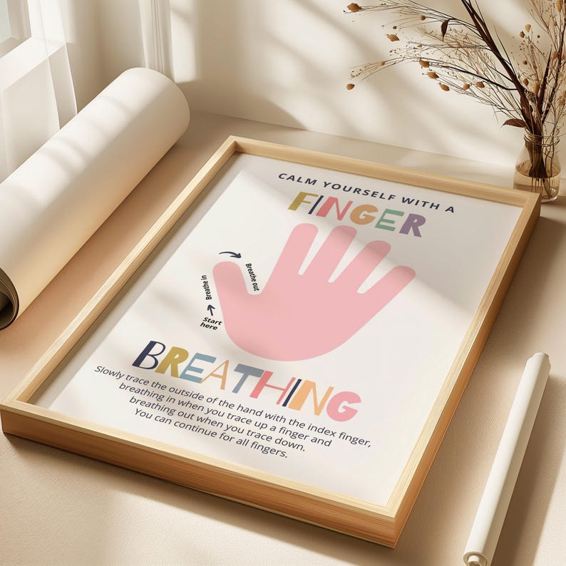 Finger Breathing Exercise Print: Calming Tool, Mindfulness (digital ...