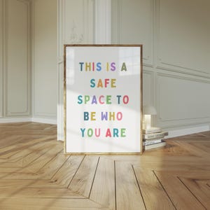 Safe Space Poster,calming Corner Print,mental Health Art,social Worker ...