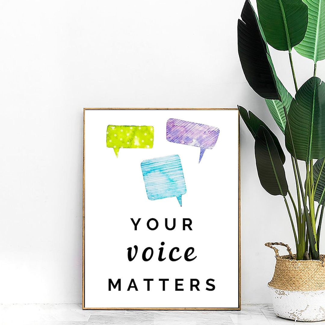 Your Voice Matters Poster,speech Therapy,therapy Office Print Decor ...