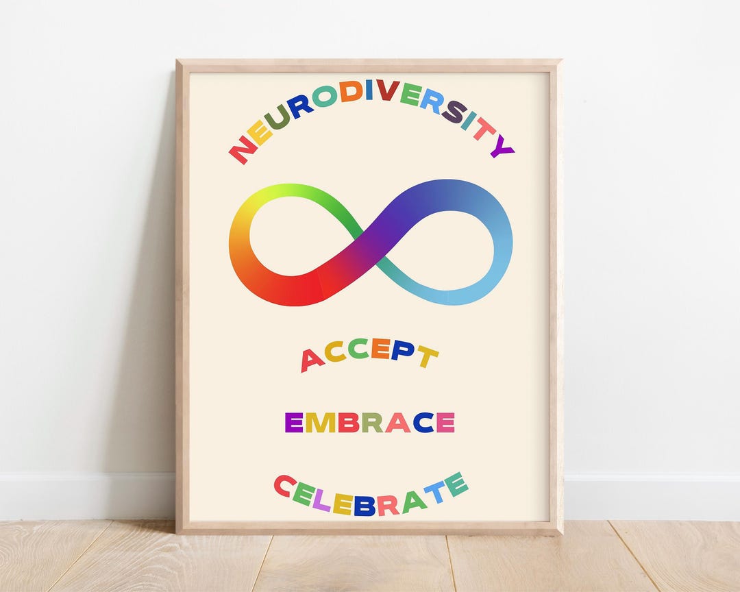 Neurodiversity Rainbow Infinity Poster: Therapist Office Decor (digital ...