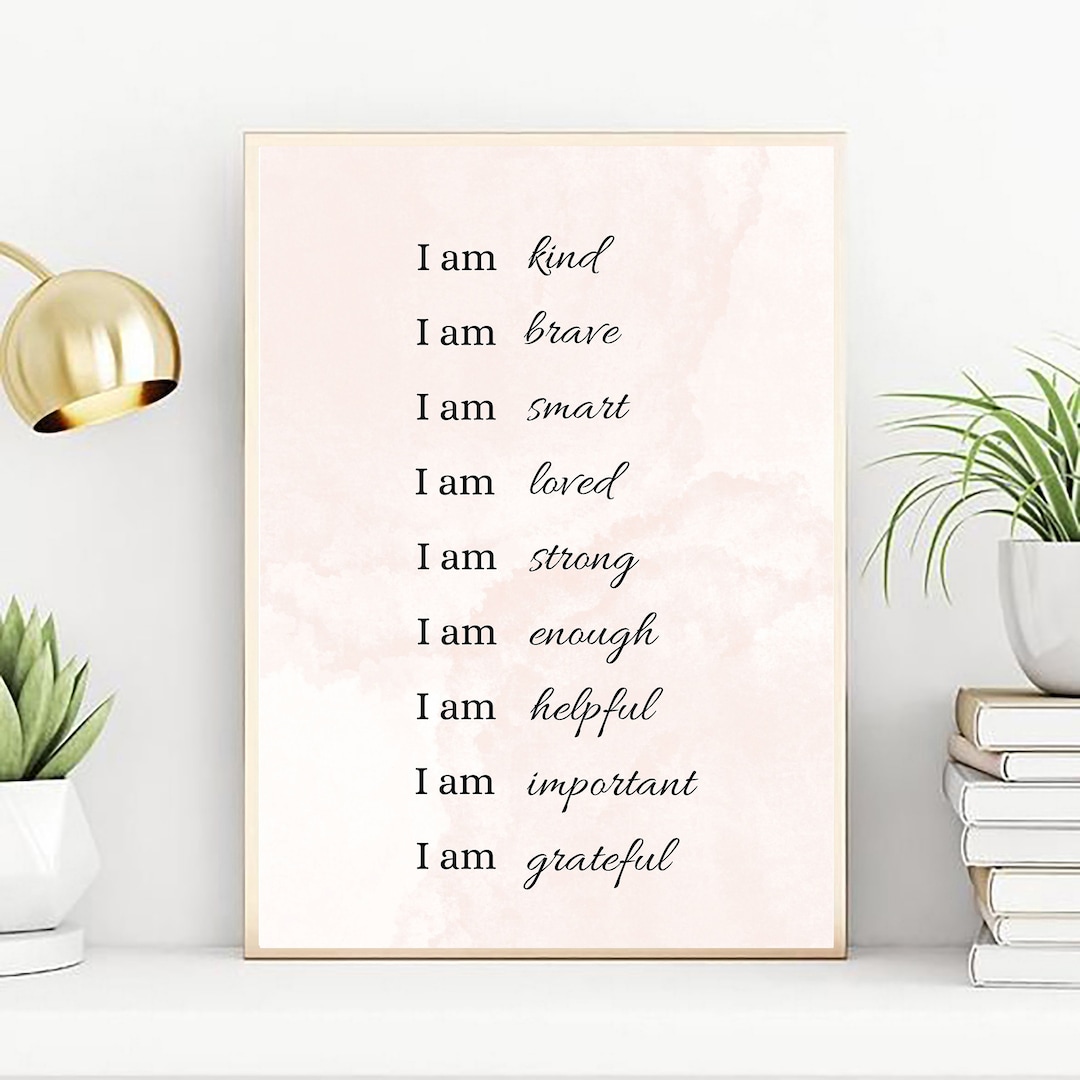 Affirmations Poster,inspirational Quotes,mindfulness Print,boho Therapy ...