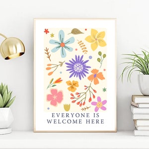 Everyone is Welcome Here Poster,inclusion Print,counselor Office Decor ...