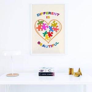 Different is Beautiful Digital Poster,autism Awareness Print,adhd Art ...